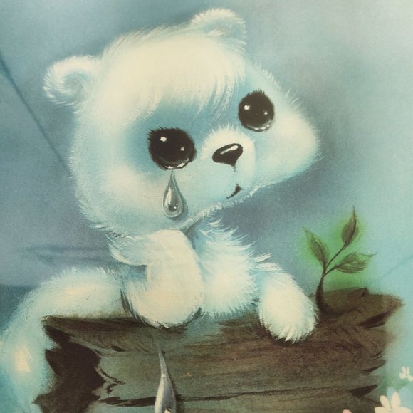 Unknown | Art | Vintage Big Eye Sad Eye Animal Pictures Kitsch Set 4 ...